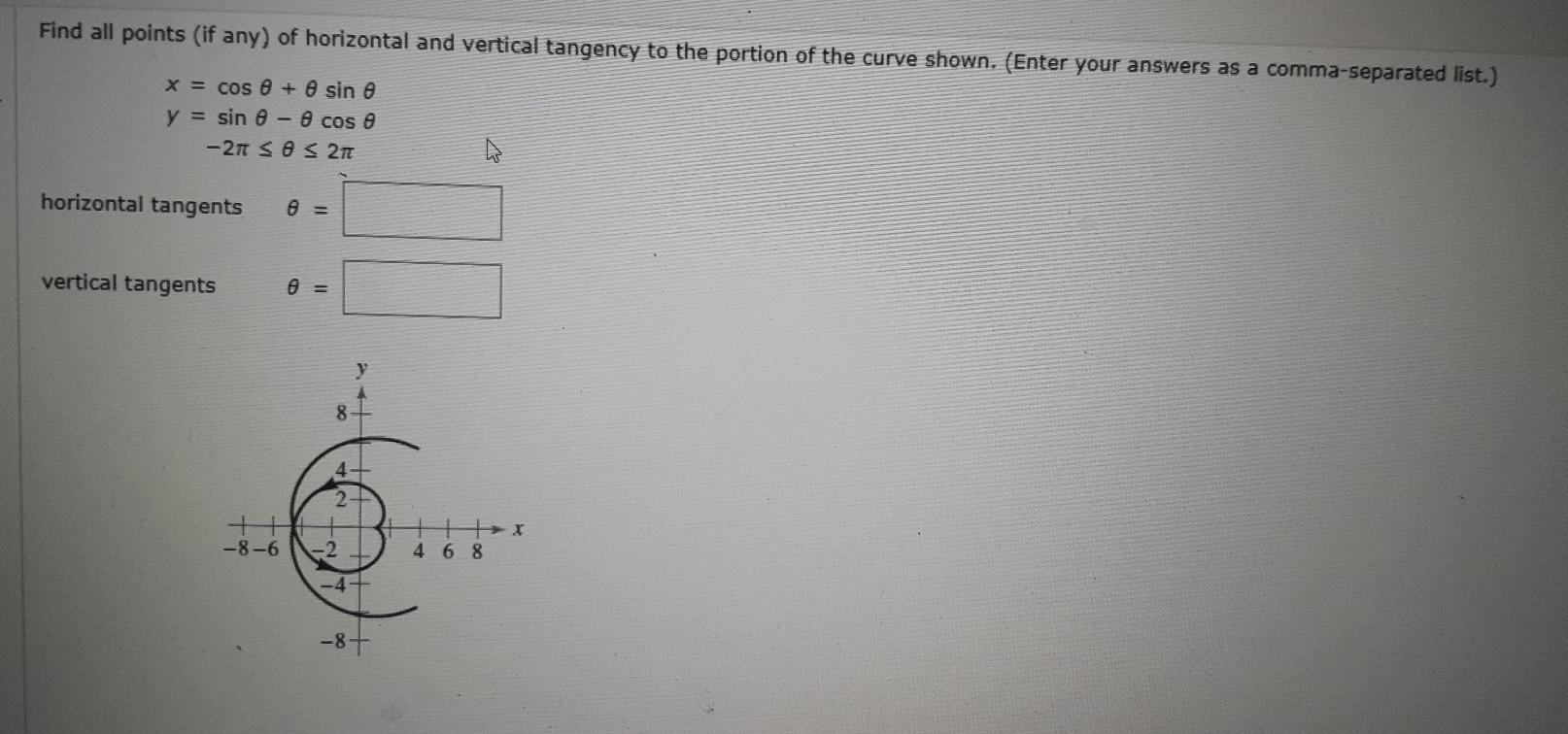 Solved Find all points (if any) of horizontal and vertical | Chegg.com