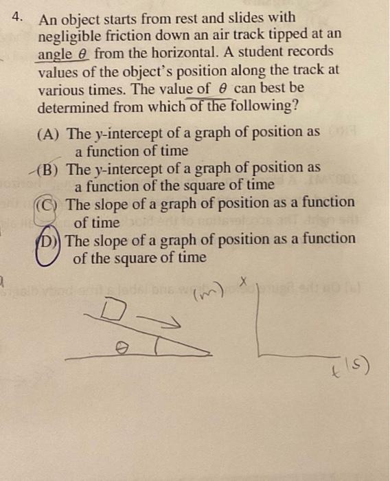 Solved 4. An object starts from rest and slides with | Chegg.com
