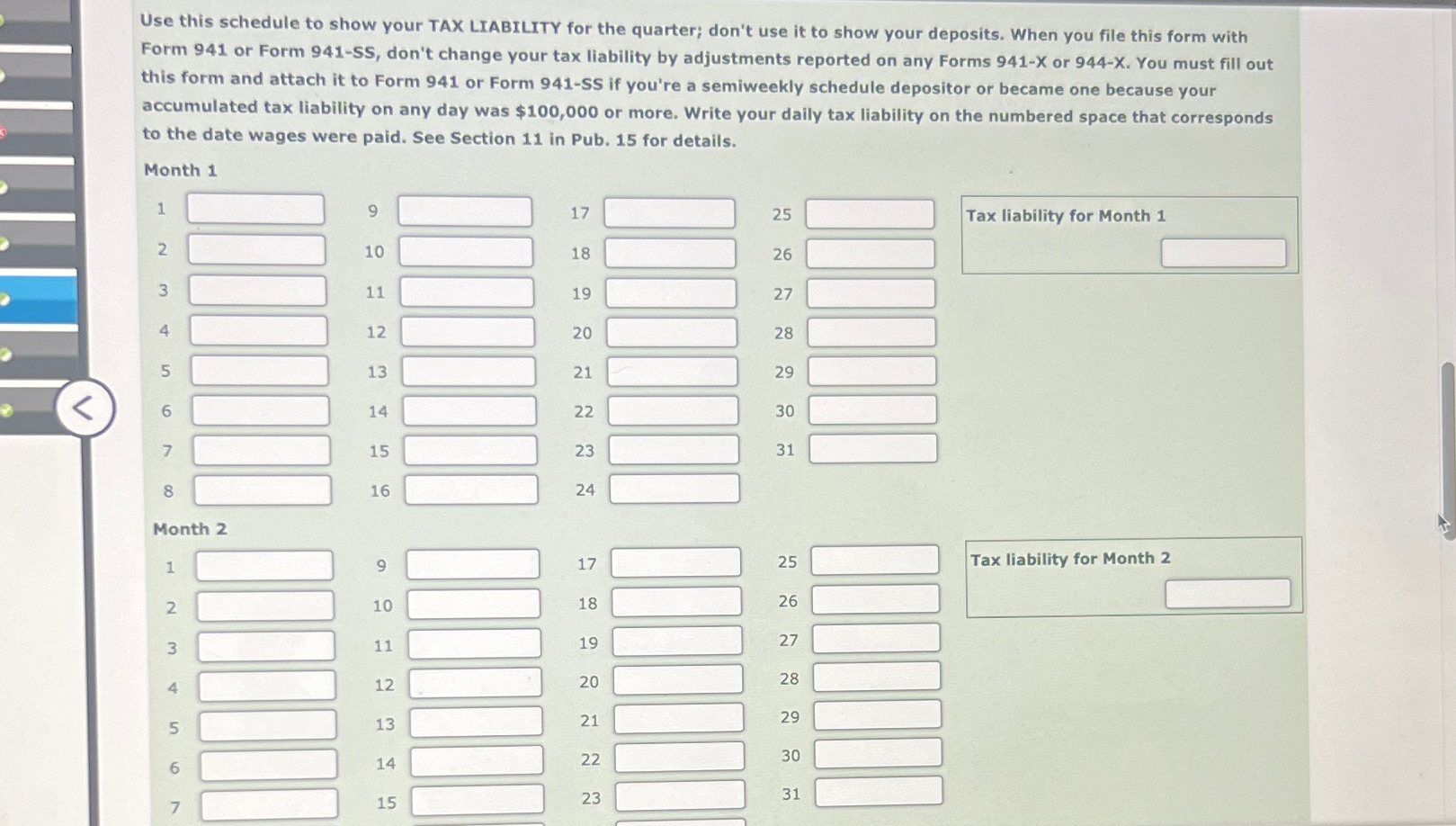 Use this schedule to show your TAX LIABILITY for the | Chegg.com