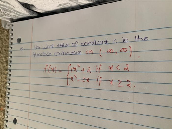 Solved 4. for what value of constant c is the function | Chegg.com