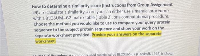 Solved How to determine a similarity score (Instructions | Chegg.com
