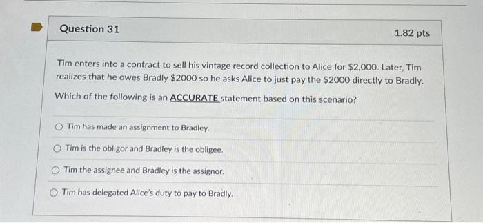 Solved Tim enters into a contract to sell his vintage record | Chegg.com