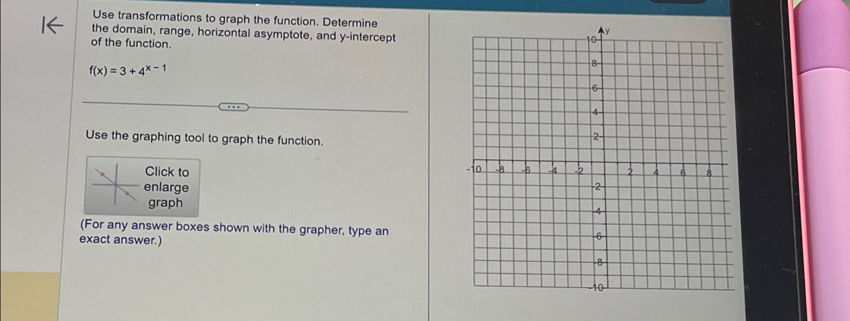 Solved Use transformations to graph the function. Determine | Chegg.com