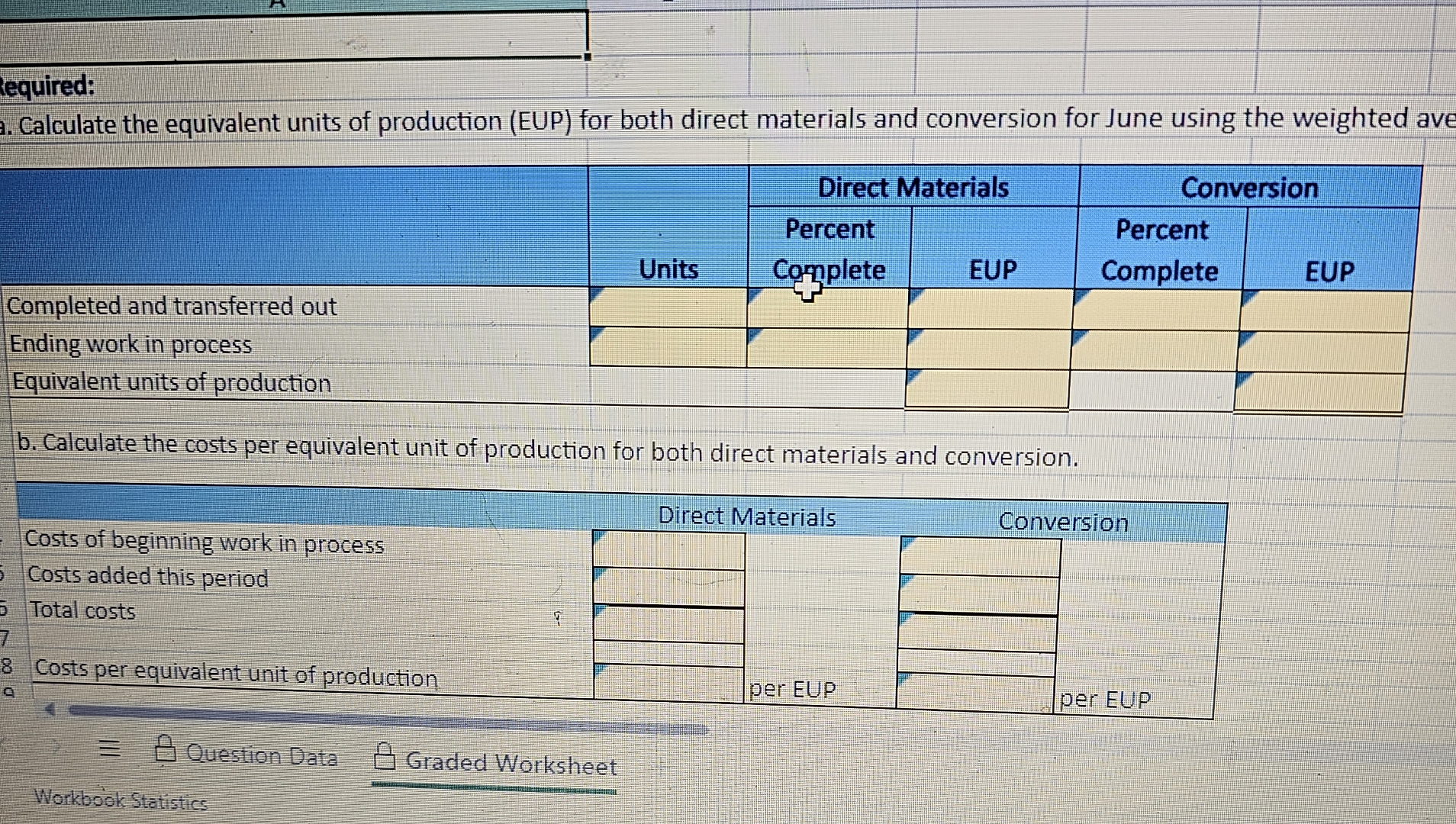 Solved equired:Calculate the equivalent units of production | Chegg.com