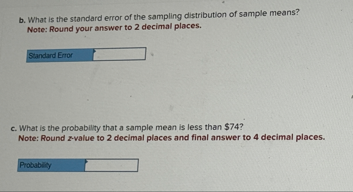Solved b. ﻿What is the standard error of the sampling | Chegg.com