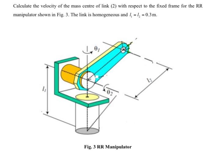 Solved Calculate the velocity of the mass centre of link (2) | Chegg.com