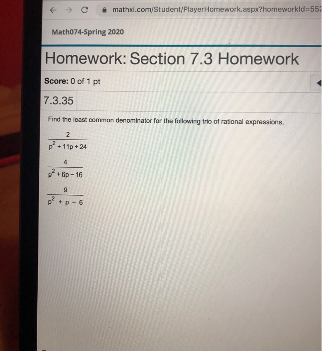 Solved € + C mathxl.com/Student/Player | Chegg.com