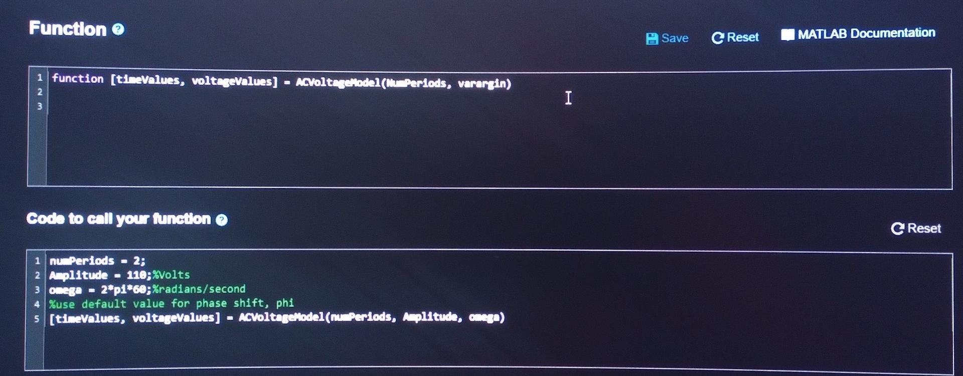 Solved Cosine Wave Values (using varargin) My Soluti The | Chegg.com