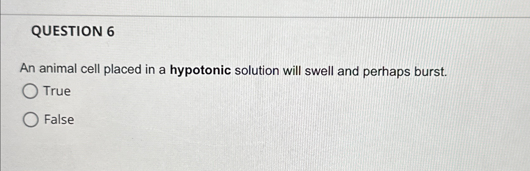Solved QUESTION 6An animal cell placed in a hypotonic | Chegg.com Solved QUESTION 6An animal cell placed in a hypotonic | Chegg.com