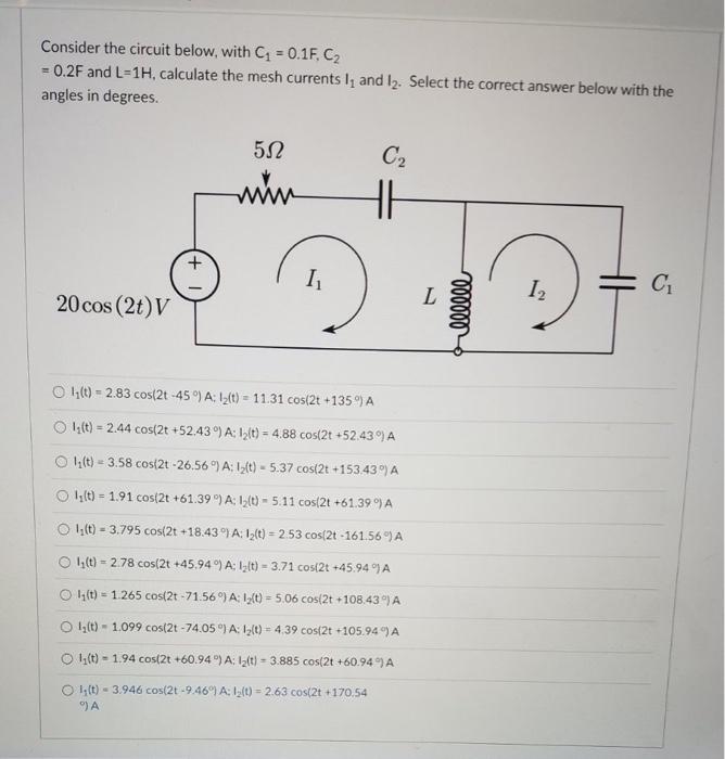 Solved Consider the circuit below, with C1 = 0.1F.CZ -0.2F | Chegg.com