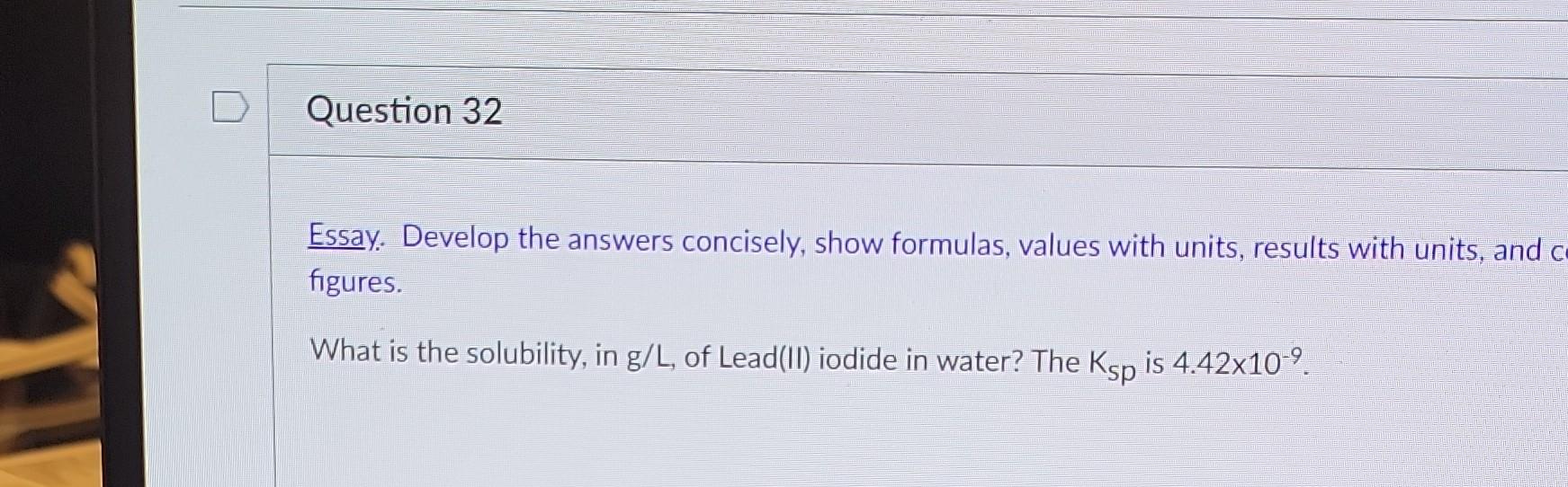 Solved Essay. Develop the answers concisely, show formulas, | Chegg.com