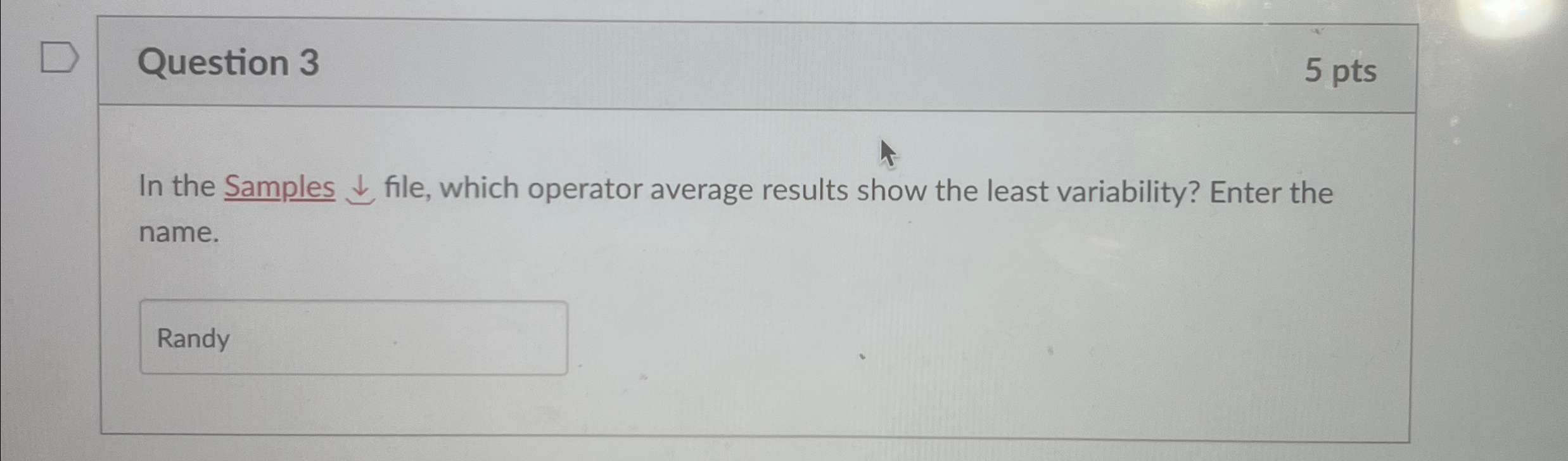 Solved Question 35 ﻿ptsIn the Samples darr file, which | Chegg.com
