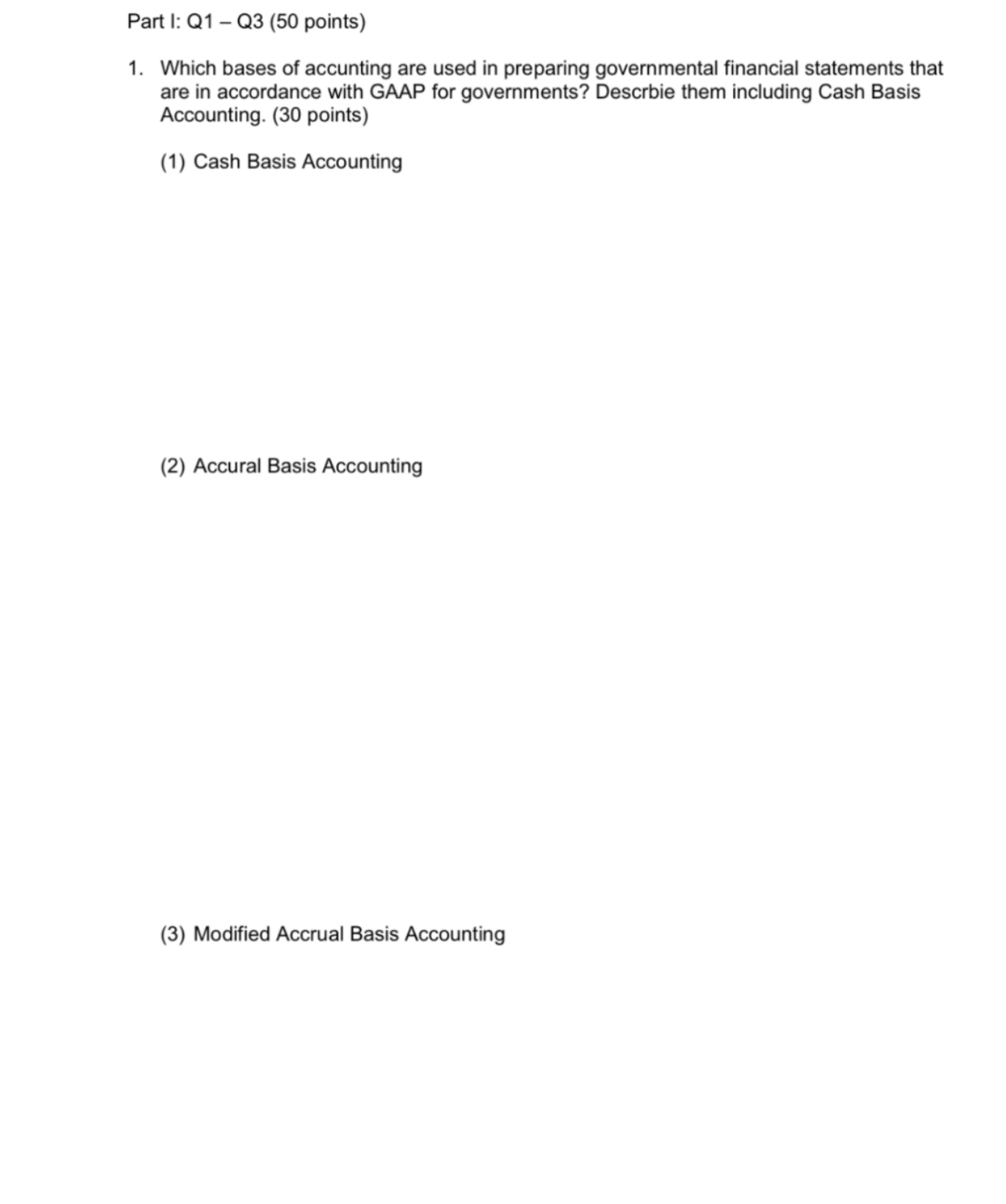 Solved 1.Which bases of accunting are used in preparing | Chegg.com