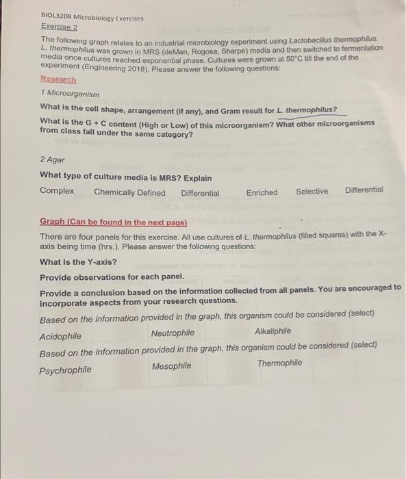 Solved B1ol3208 Microbiology Exercises Exercise The Chegg