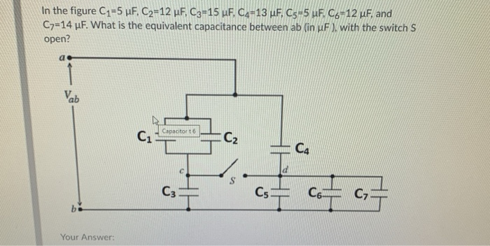 Solved In the figure C1=5 pF, C2=12 HF, C3=154F, C4=13 HF, | Chegg.com