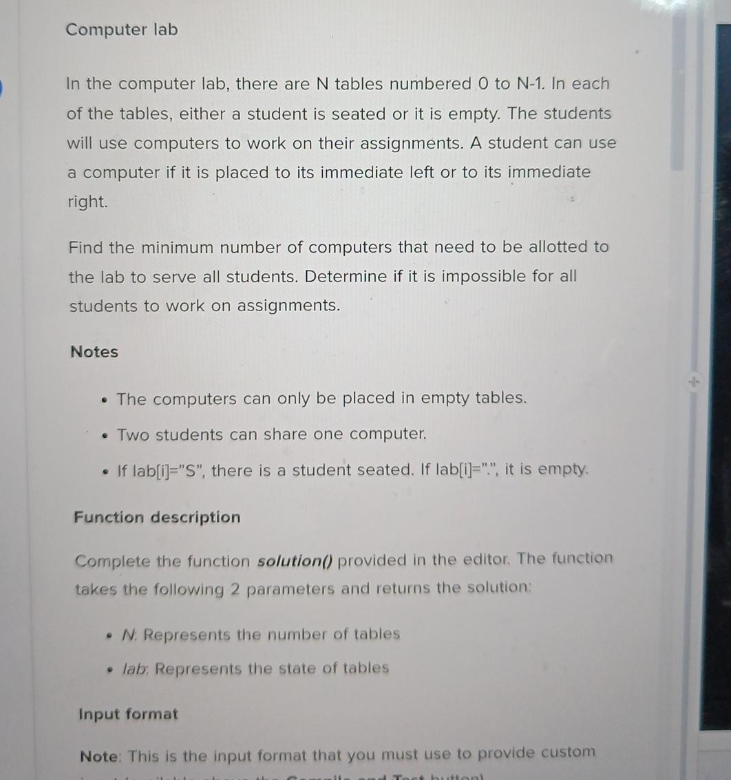 Solved Computer labIn the computer lab, there are N ﻿tables | Chegg.com