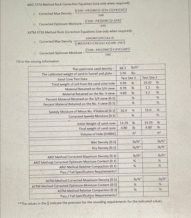 Solved 1. Explain when a rock correction is used and what | Chegg.com