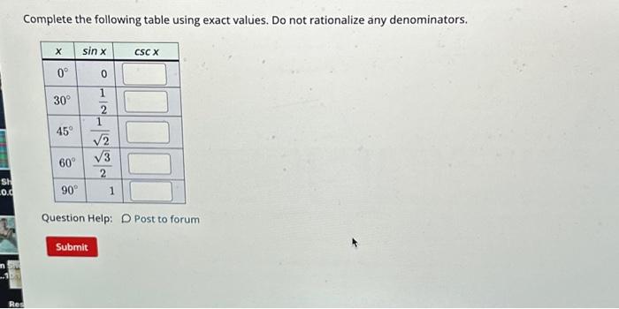 Solved Use the cofunction theorem to fill in the blank so | Chegg.com