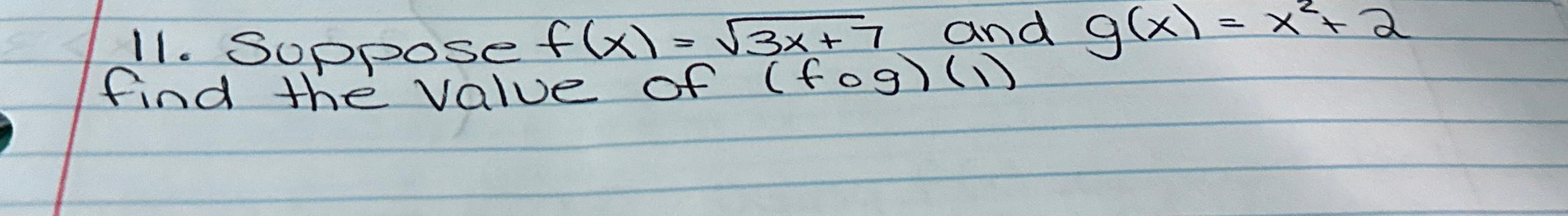 Solved Suppose f(x)=3x+72 ﻿and g(x)=x2+2 ﻿find the value of | Chegg.com