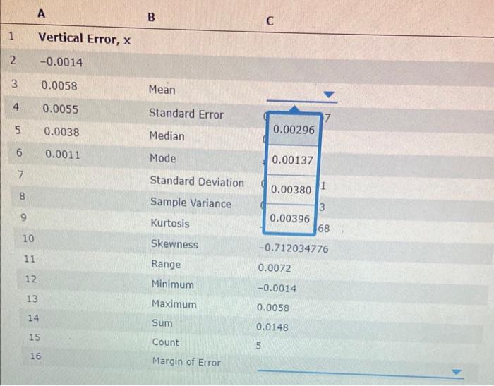 Solved 4. Using Excel - confidence intervals for the | Chegg.com