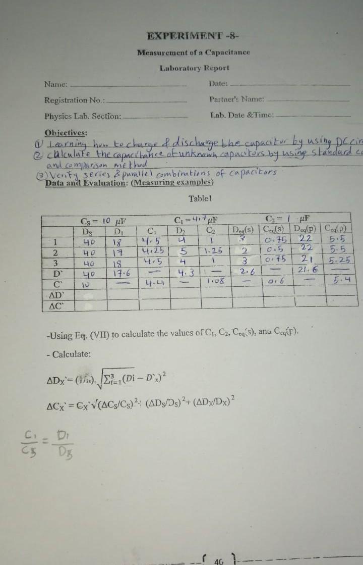 Solved Obiectives: 1 -Learning how to charge and discharge | Chegg.com