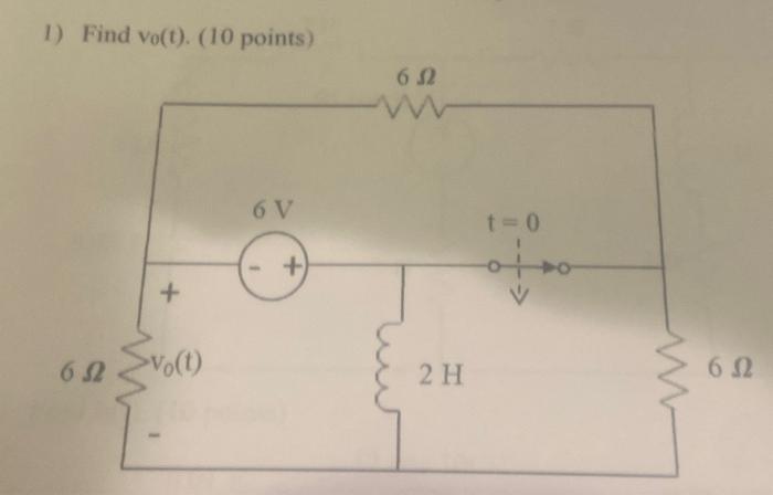Solved 1) Find v0(t).(10 points ) | Chegg.com