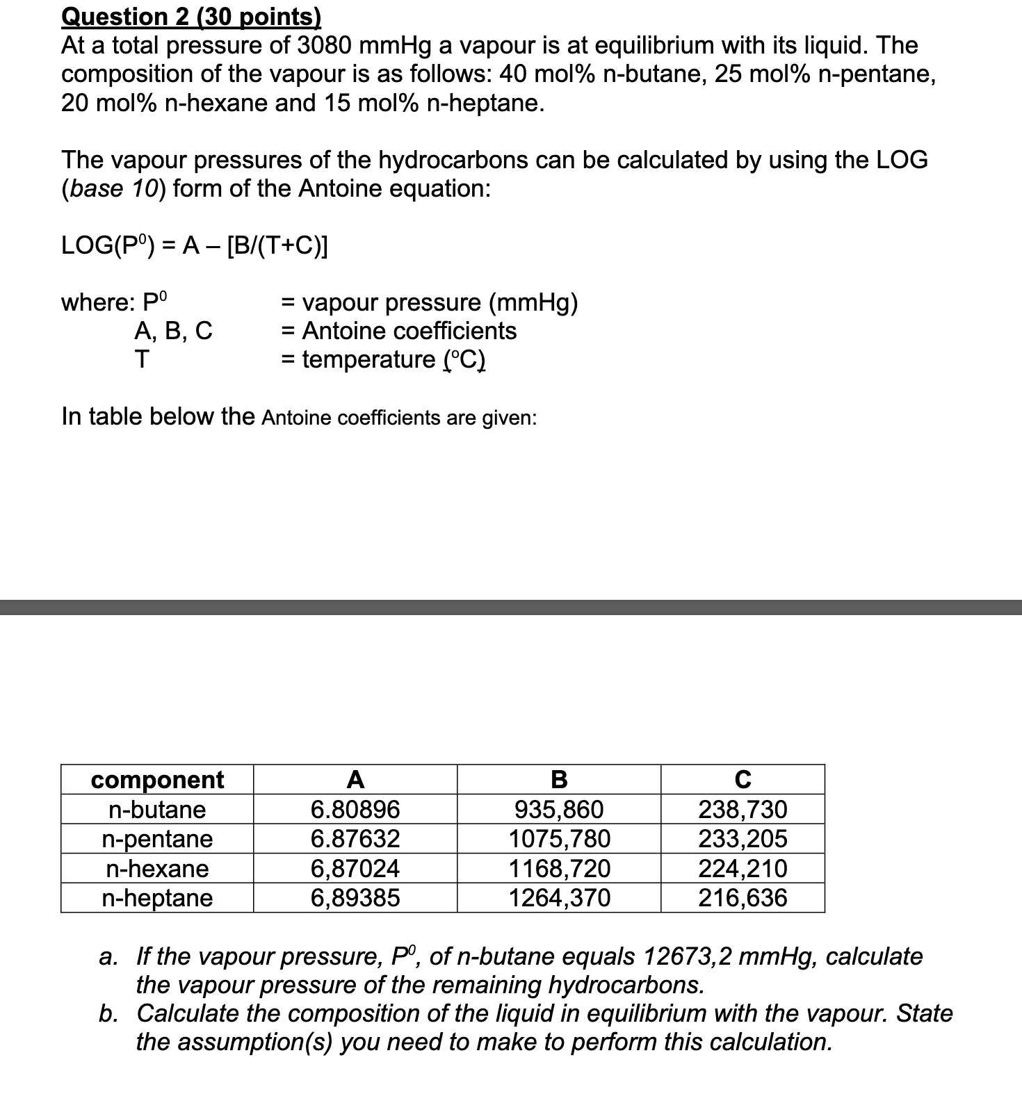Solved Question 2 ( 30 ﻿points)At a total pressure of | Chegg.com