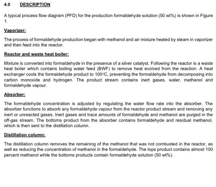 Solved A typical process flow diagram (PFD) for the | Chegg.com