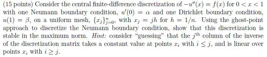 Solved (15 points) Consider the central finite-difference | Chegg.com