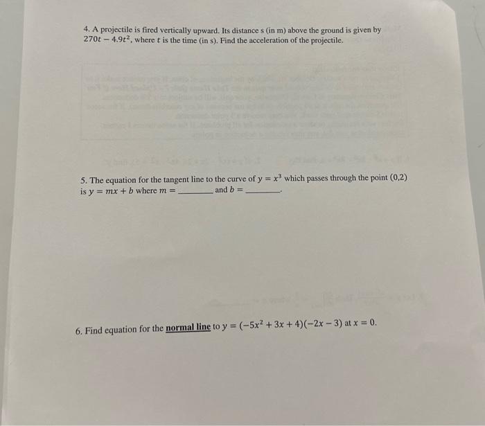 Solved 4. A projectile is fired vertically upward. Its | Chegg.com