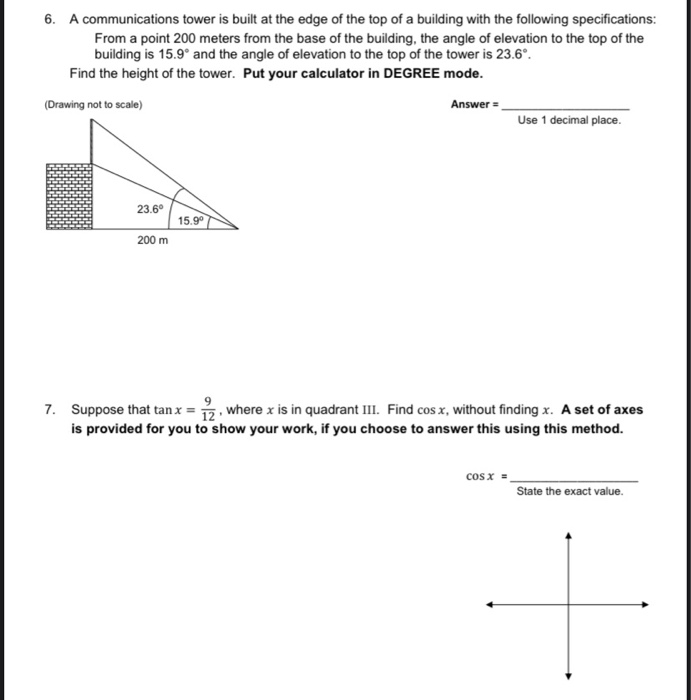 Solved 6. A communications tower is built at the edge of the | Chegg.com
