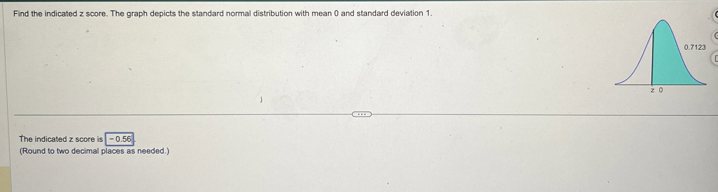 Solved Find the indicated z ﻿score. The graph depicts the | Chegg.com