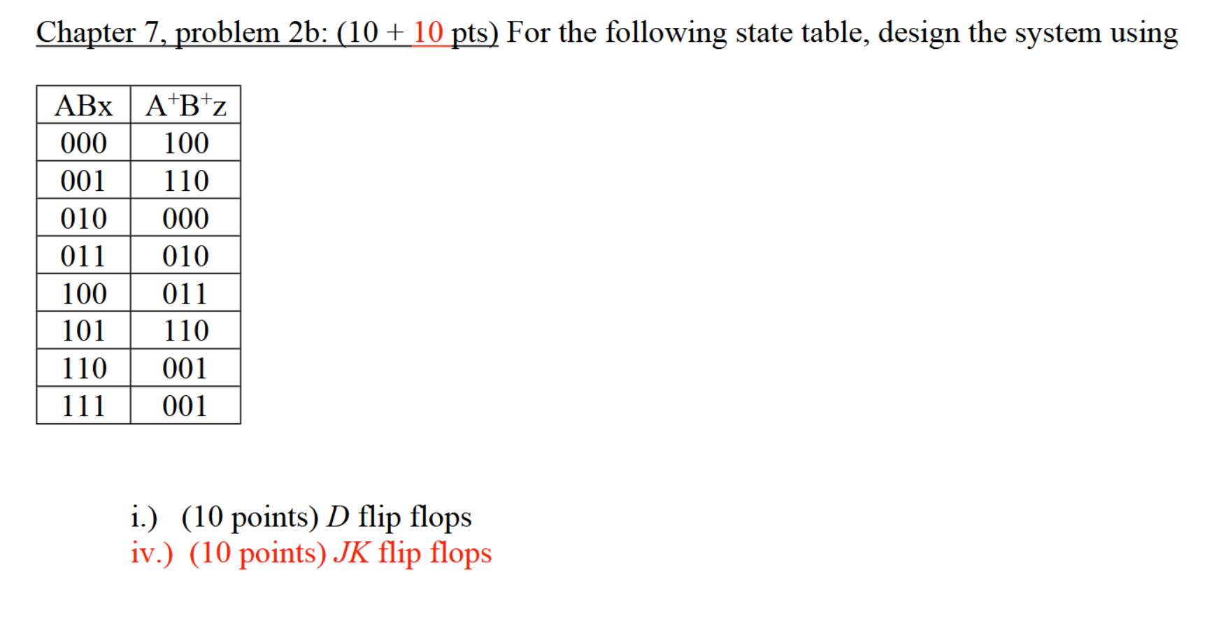 Solved Electrical Engineering for the following state table, | Chegg.com