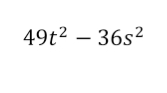 Solved Fully factor the expression 49t2-36s2 | Chegg.com