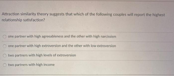 Solved Attraction similarity theory suggests that which of | Chegg.com