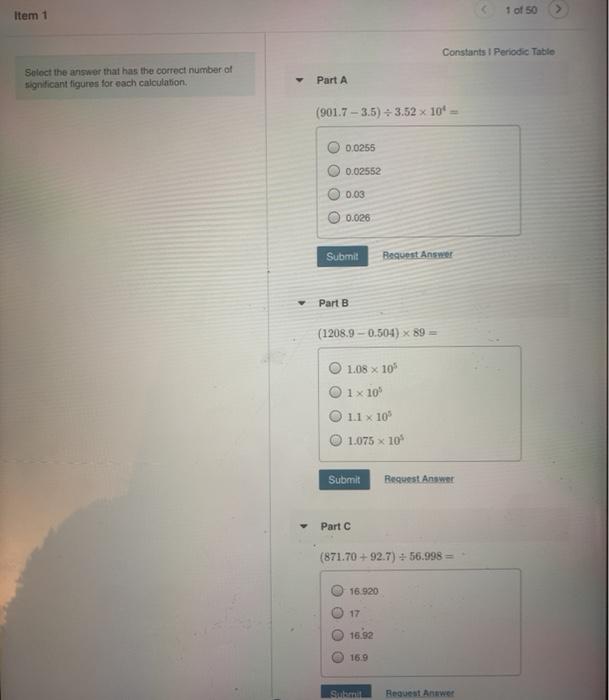Solved Item 1 1 of 50 Constants Periodic Table Select the | Chegg.com