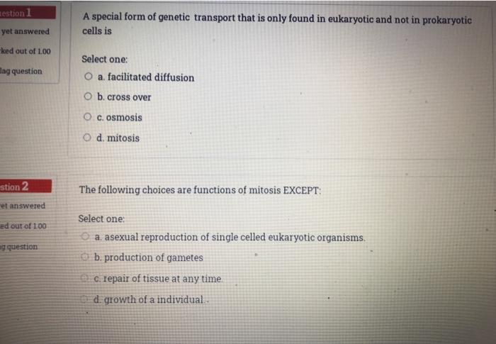 Solved testion 1 yet answered A special form of genetic | Chegg.com