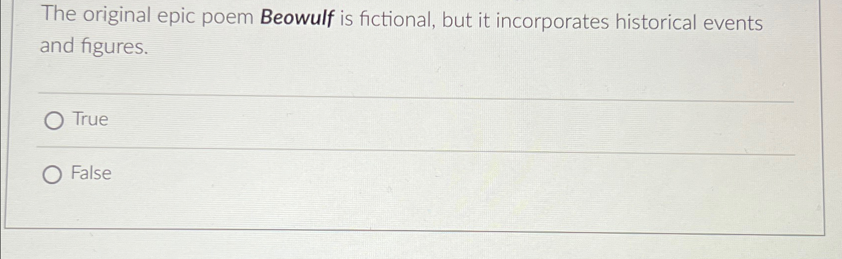 Solved The original epic poem Beowulf is fictional, but it | Chegg.com