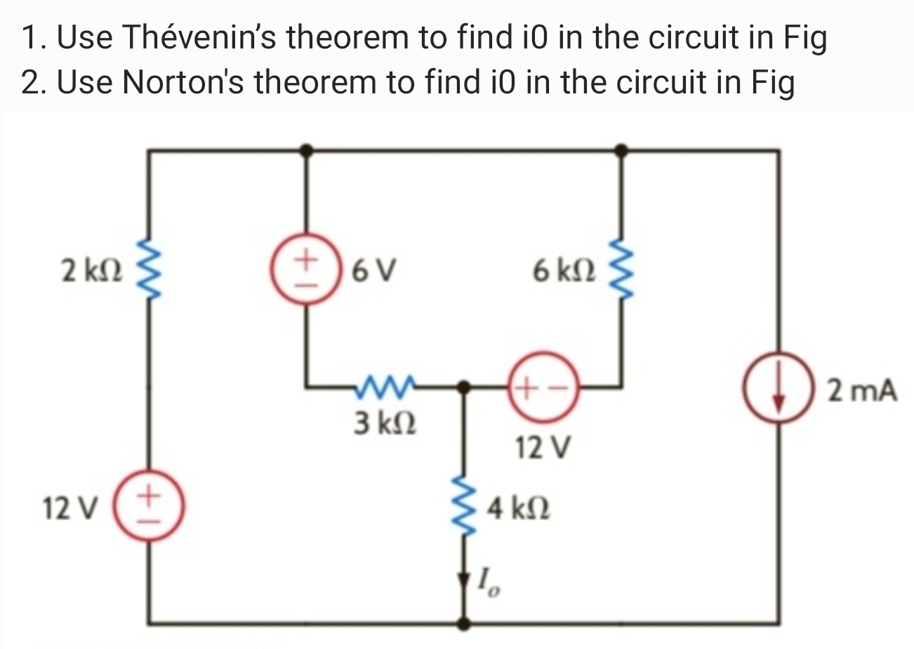 Solved Use Thévenin's theorem to find i0 ﻿in the circuit in | Chegg.com