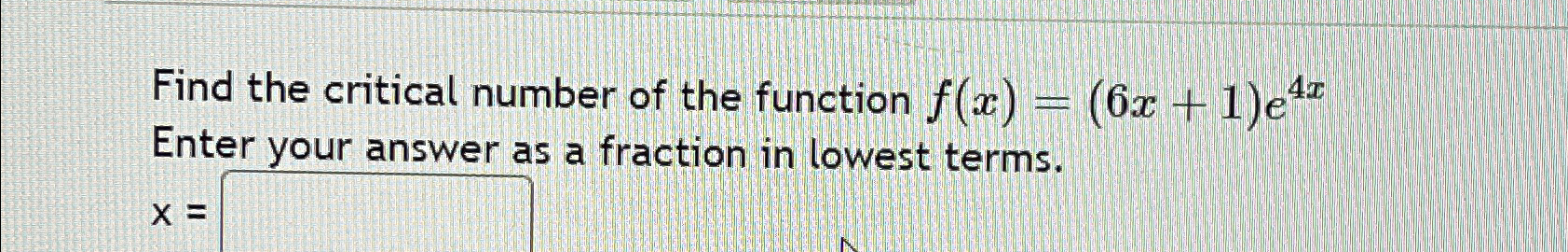 Solved Find the critical number of the function | Chegg.com