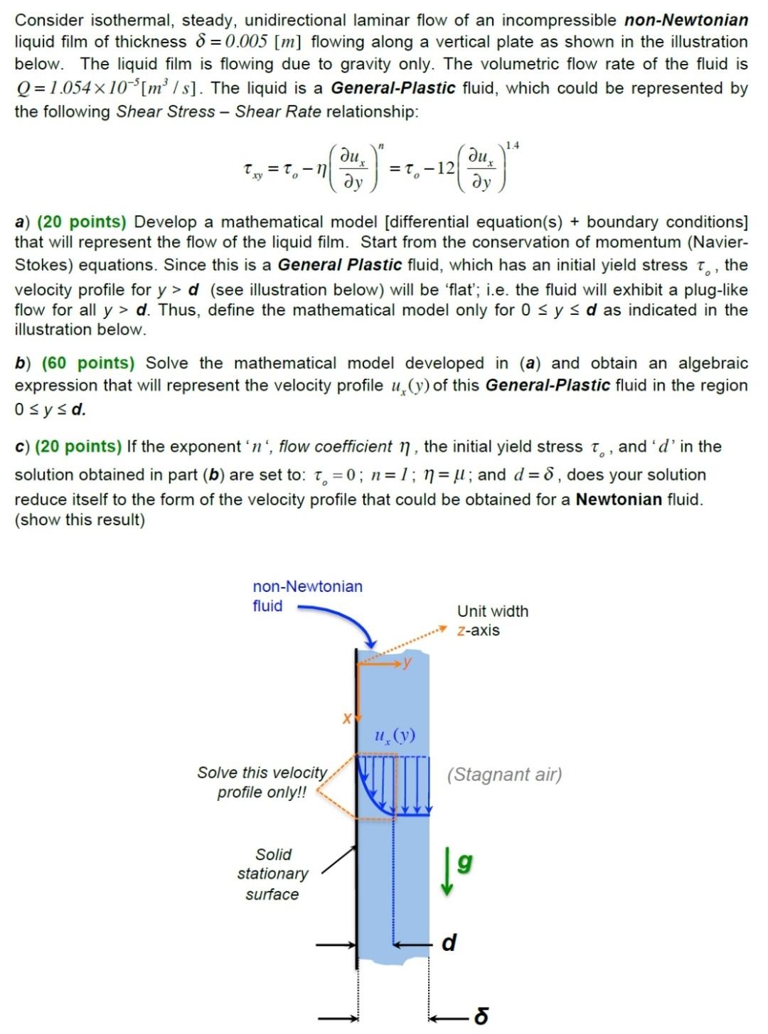 Solved Consider isothermal, steady, unidirectional laminar | Chegg.com