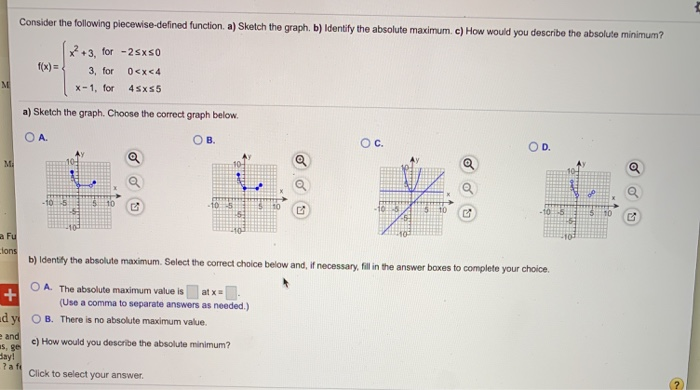 Solved Consider the following piecewise-defined function, a) | Chegg.com