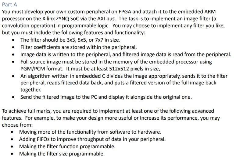 Solved Part AYou must develop your own custom peripheral on | Chegg.com