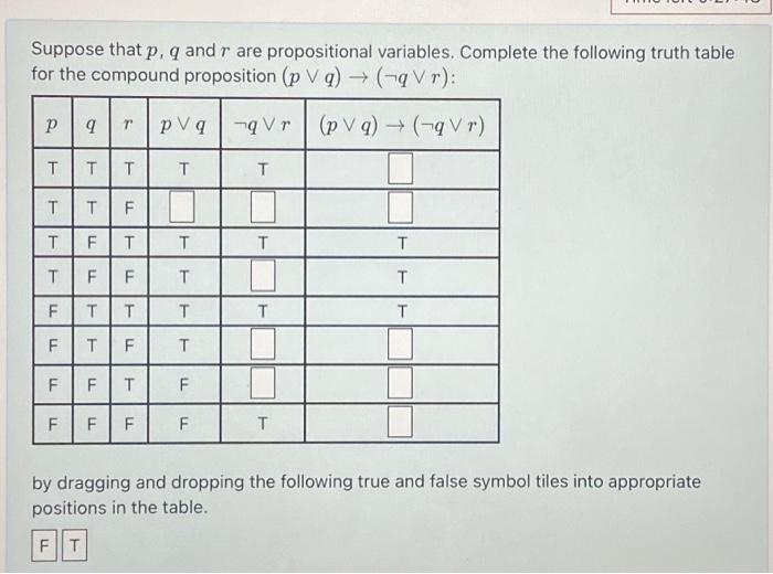 Solved Suppose That P Q And R Are Propositional Variables