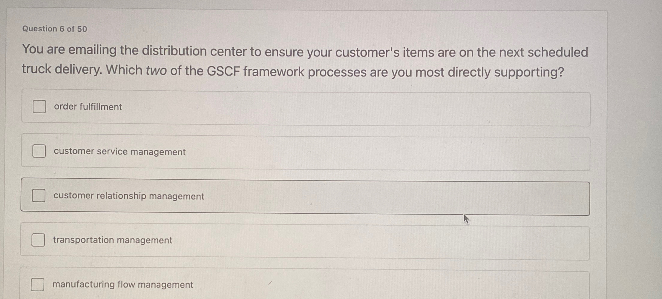 Solved Question 6 ﻿of 50You are emailing the distribution | Chegg.com