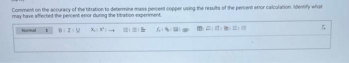 Solved Comment on the accuracy of the titration to determine | Chegg.com