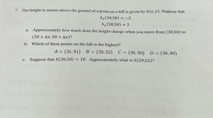 Solved 7. The height in meters above the ground of a point | Chegg.com