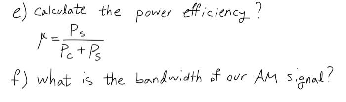 Solved Power and bandwidth of AM We have an AM signal where | Chegg.com
