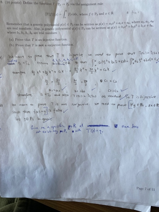 Solved 8. (14 points) Define the function T P2 - Pg via the | Chegg.com