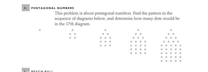 Solved 5. PENTAGONAL NUMBERS This problem is about | Chegg.com